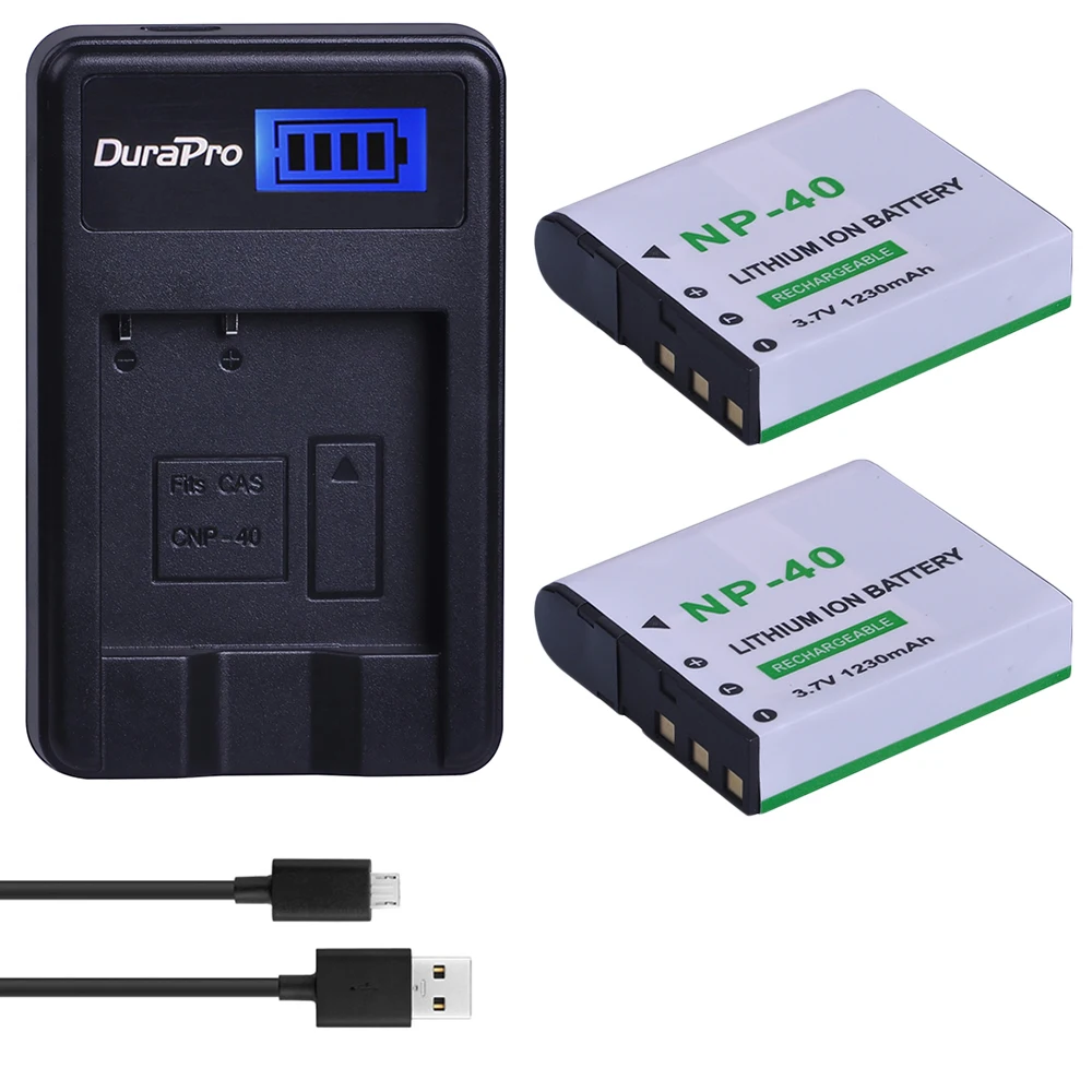 2pcs-NP-40-NP-40-NP40-Rechargeable-Camera-Battery-LCD-USB-Charger-for ...