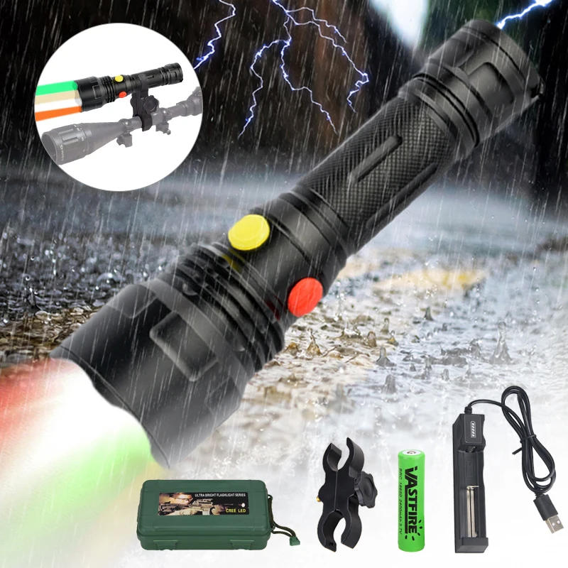 Green-Red-White-Yellow-Flashlight-Hunting-Strobe-Signal-Tracker-Light ...