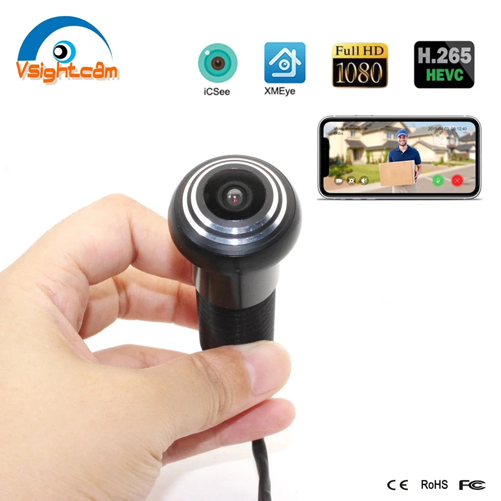2020 New Arrival Hd 1080p Door Eye Hole Camera Cat Eye Wide Angle Lens ...