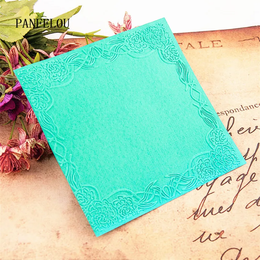PANFELOU 15x15cm Leaves wreath Embossing folders Plastic For ...