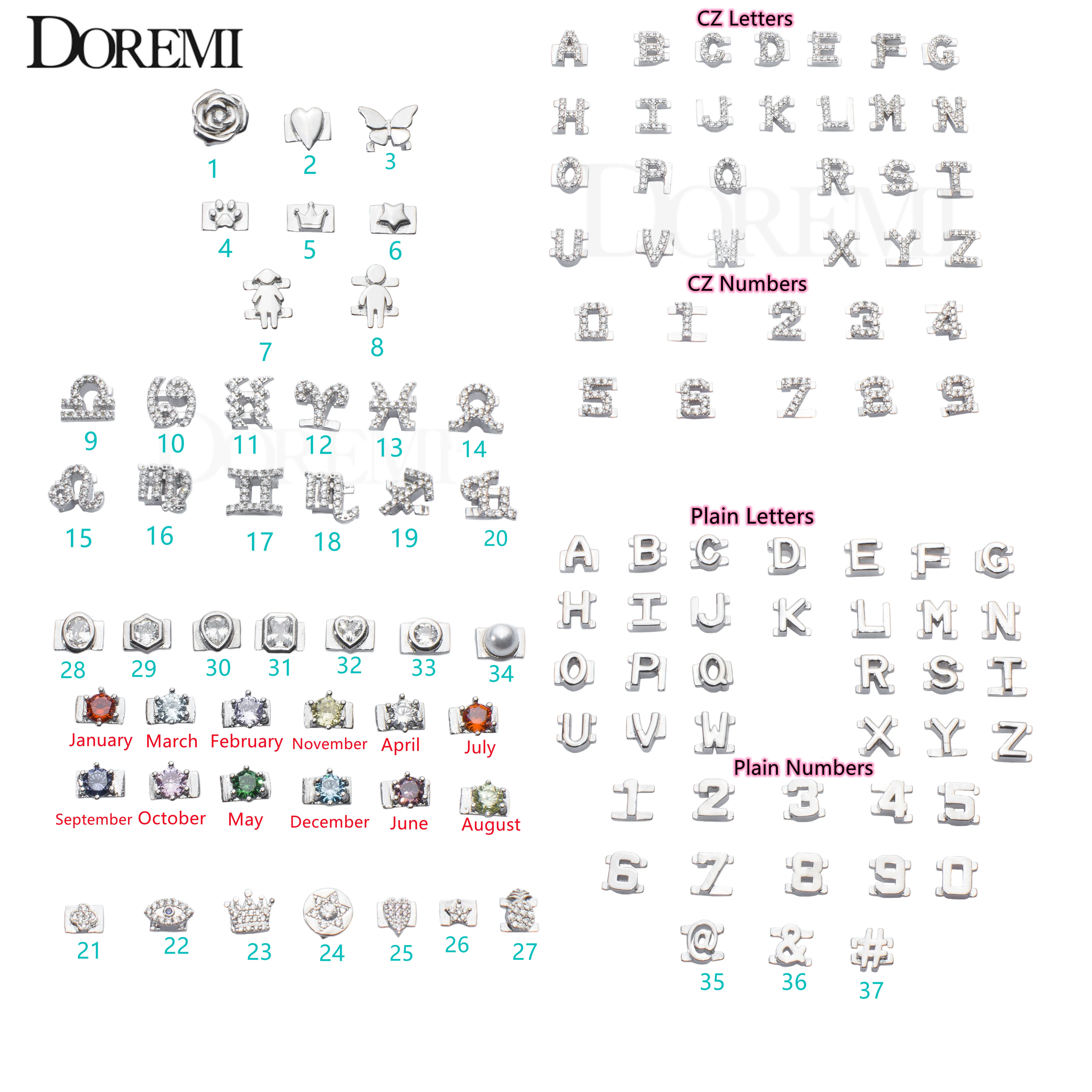 DOREMI DIY Letters /Charms. Leave messages of your charms to seller ...