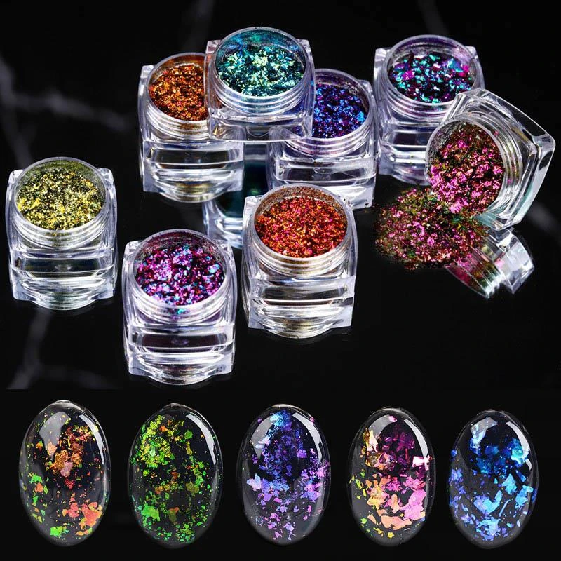 1box Chameleon Flakes Irregular Foil Resin Filling Glitter Powder Diy ...