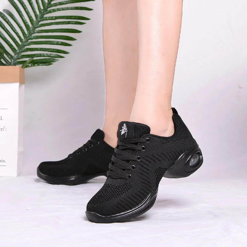 Jazz Modern Dance Sneakers Women Platform Lace Up Dance Shoes For Women ...