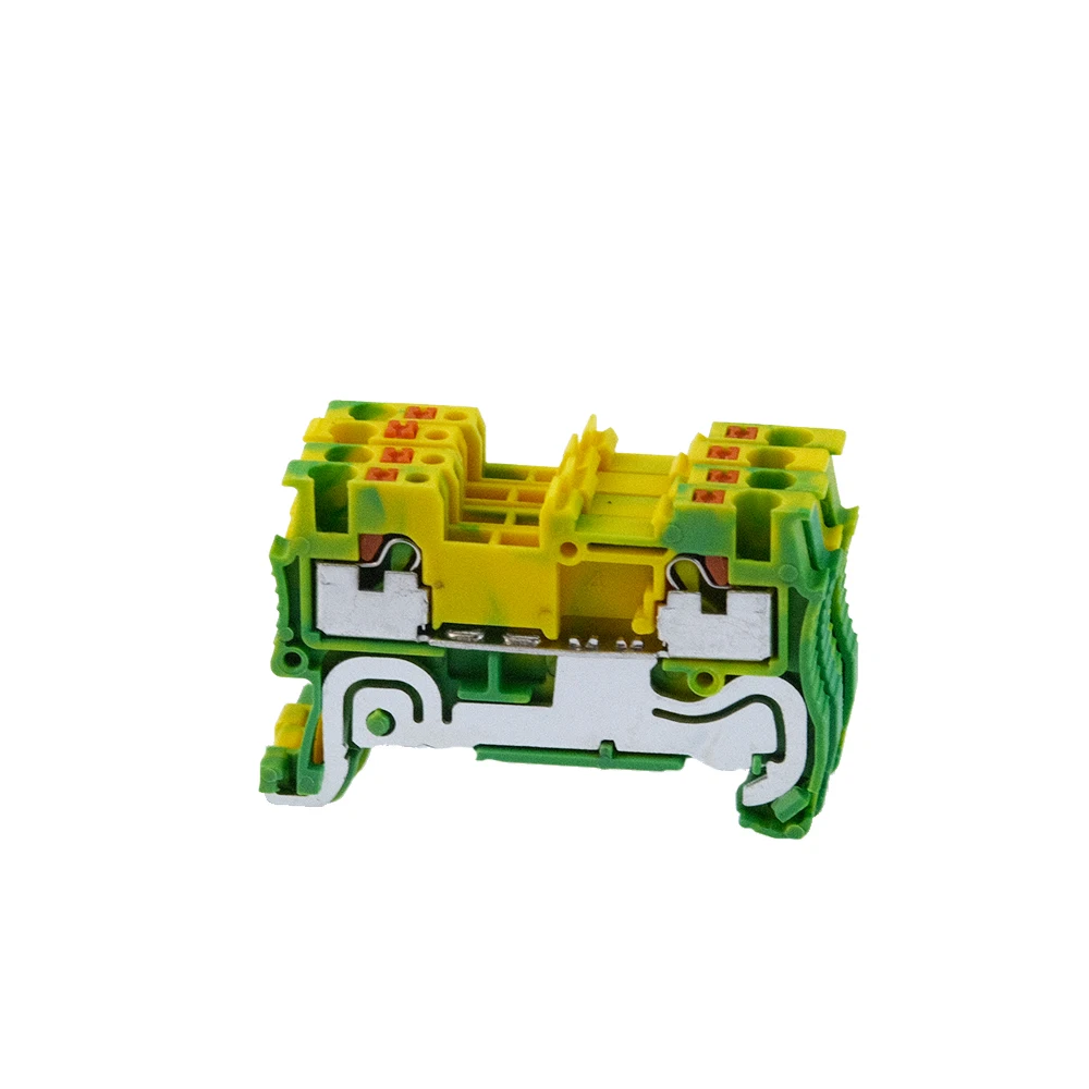 PE Din Rail Terminal Block PT 1.5 PE Spring Push In Ground Terminal ...