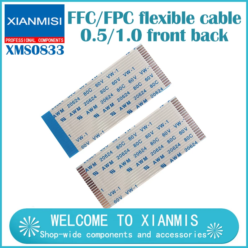 Awm cabo flexível flat, 80c, 60v, ffc, 20624mm, 0.5mm, 36p/37p/38/39p ...