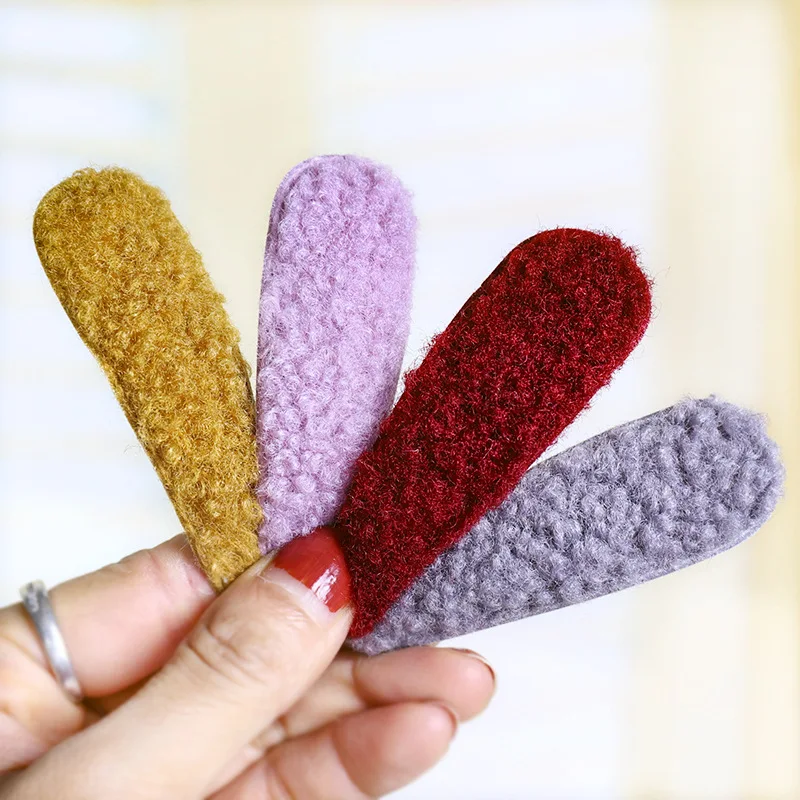 Elegant Autumn Winter Hairy Hair Barrettes Wool Felt Hair Clips for ...
