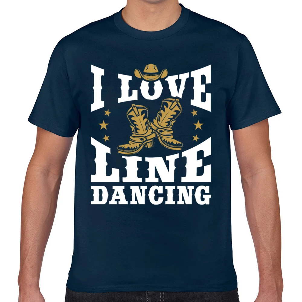Tops T Shirt Men i love line dancing Fashion White Custom Male Tshirt|T ...