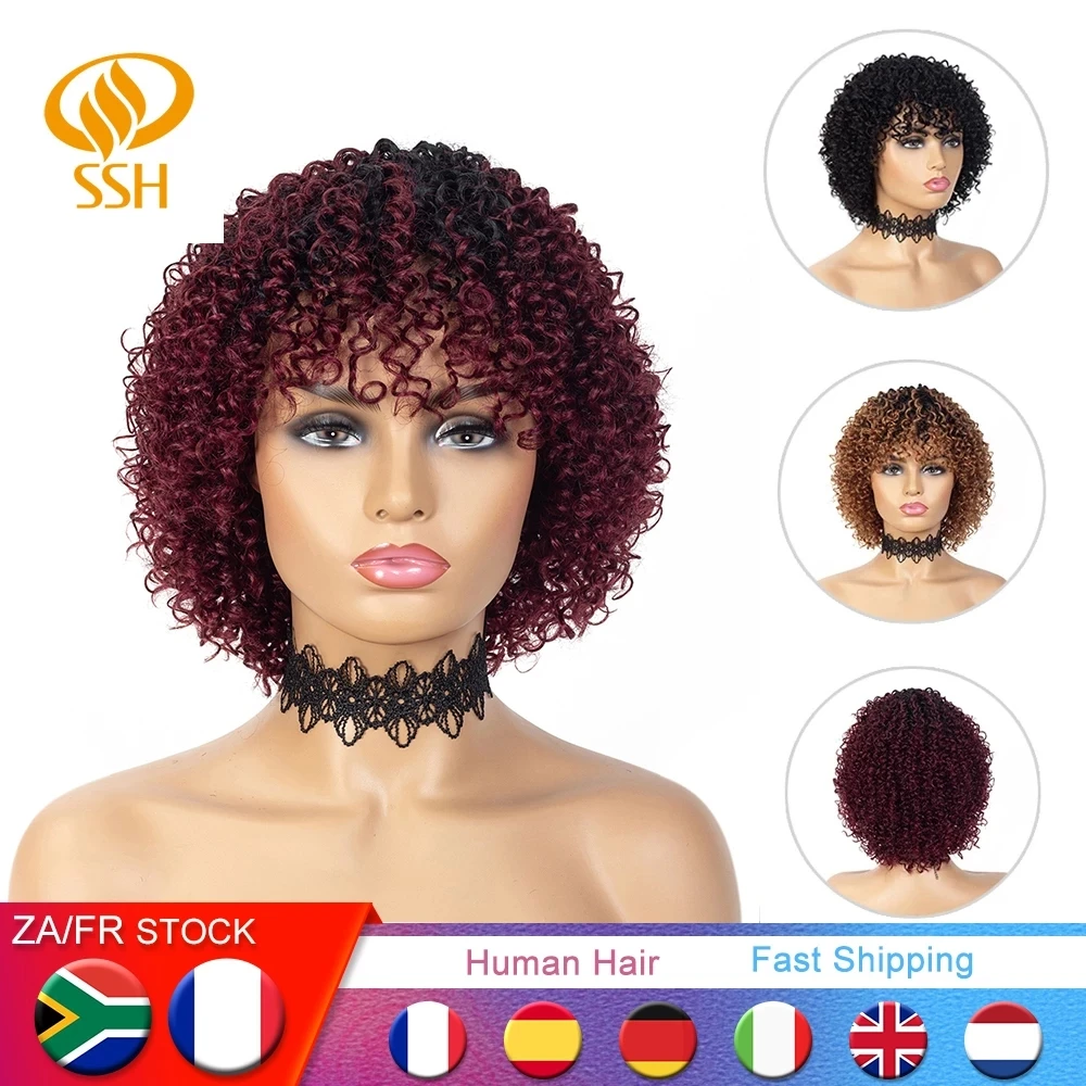Ssh Short Deep Curly Wave Cheap Wigs For Black Women 100% Remy Hair ...