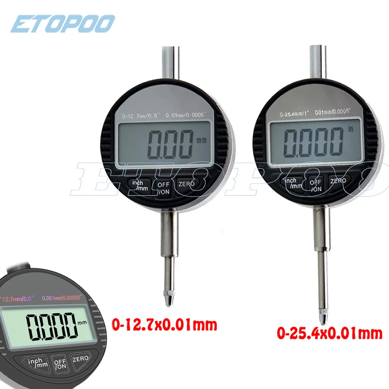 4 size digital indicator 0 12.7mm/0 25.4mm 0.001mm 0.00005" Electronic ...