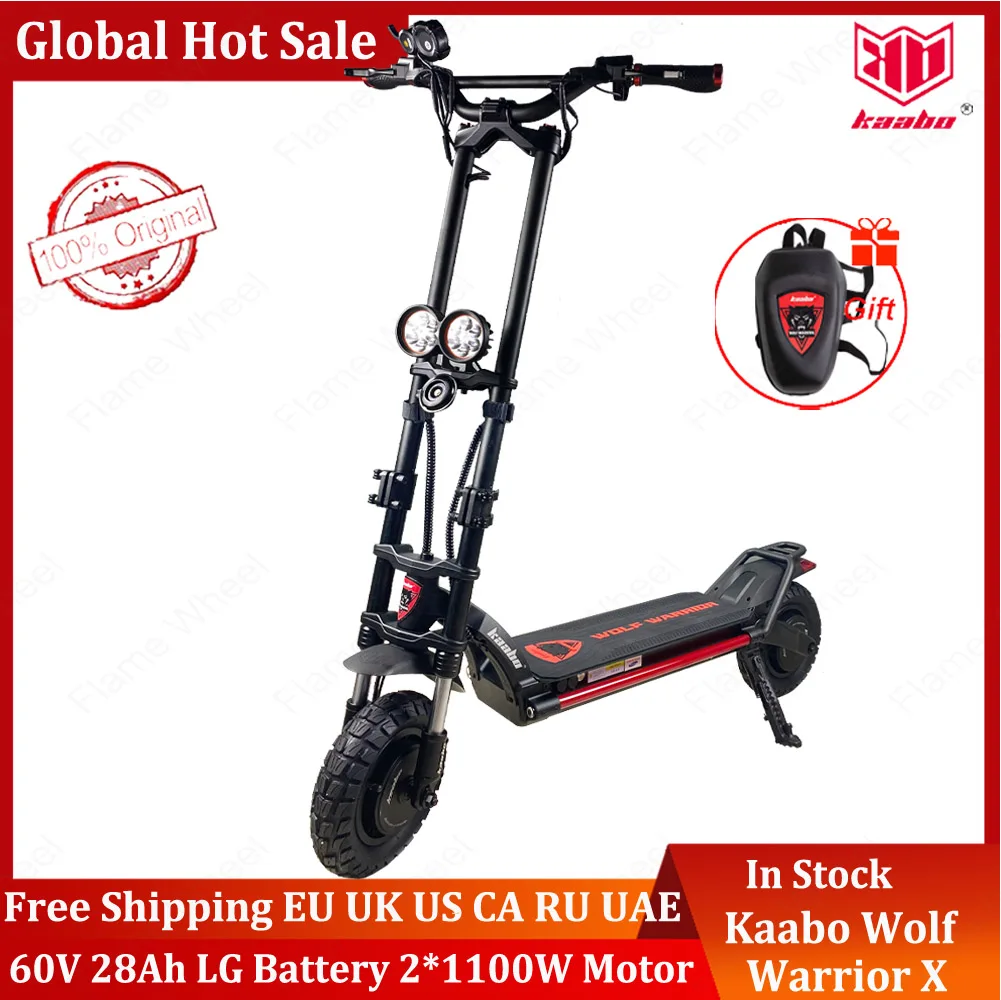 Original Kaabo Wolf Warrior X 10inch 60V 28AH LG Battery Top Speed 70km ...