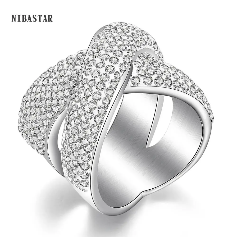 Unique Shape Stainless Steel Crystal Cross Rings for women|ring blank ...