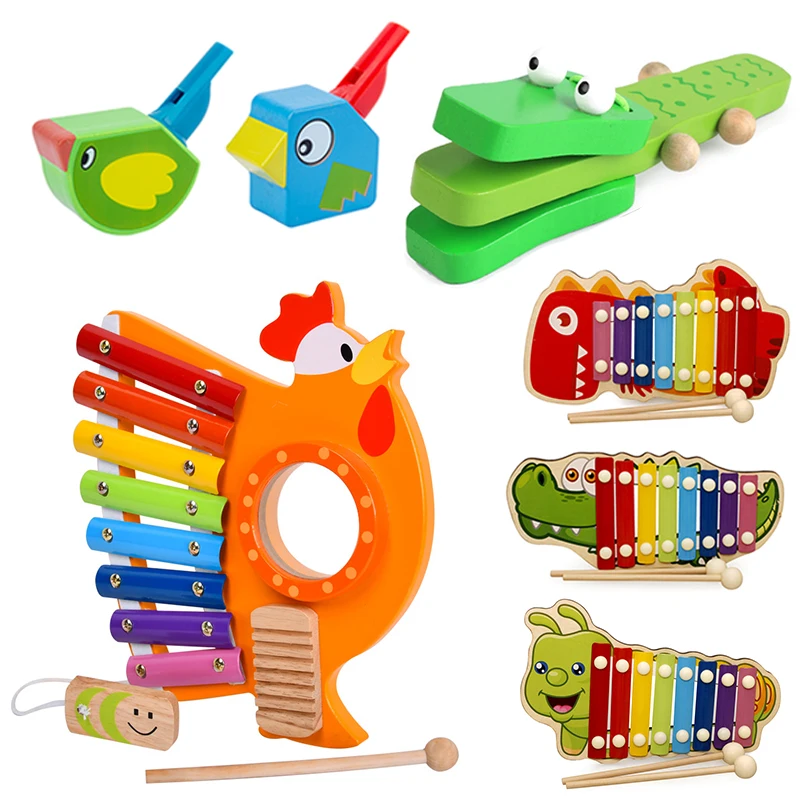 Juguete de instrumento Musical para niños, marco de madera de 8 escalas ...