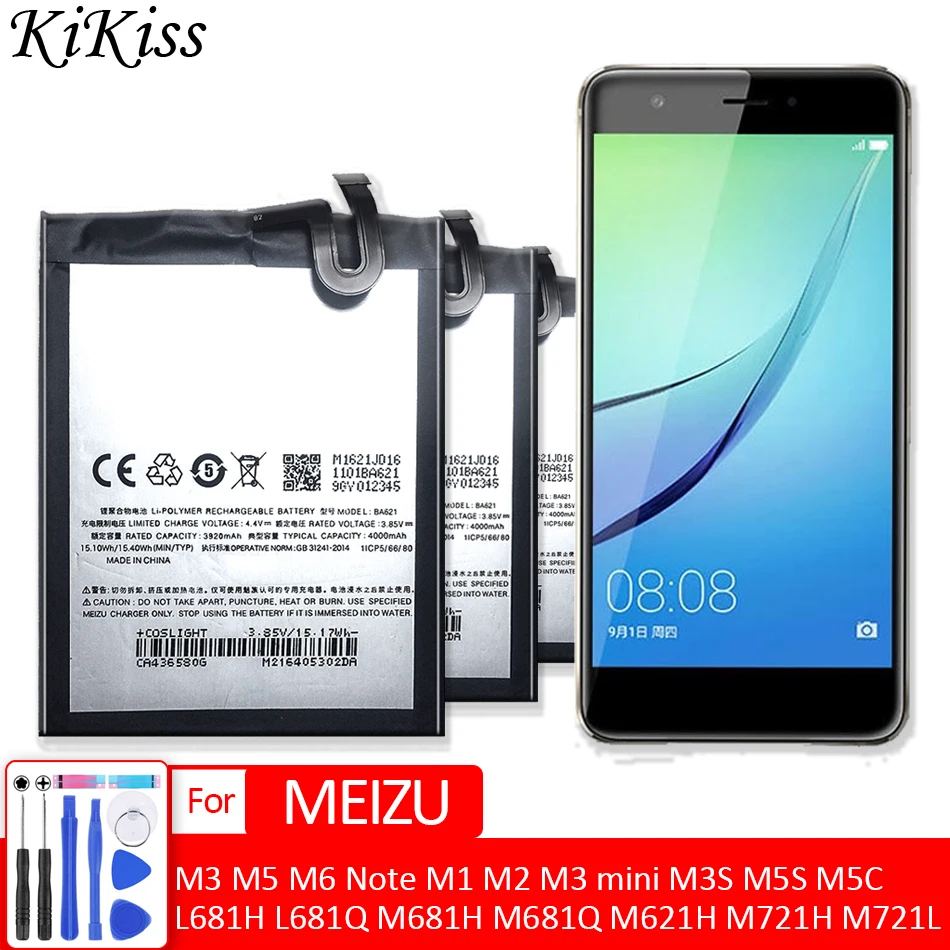 BT61 BA621 BA721 batería para Meizu Meizy M3 M5 M6 Note M1 M2 M3 mini ...