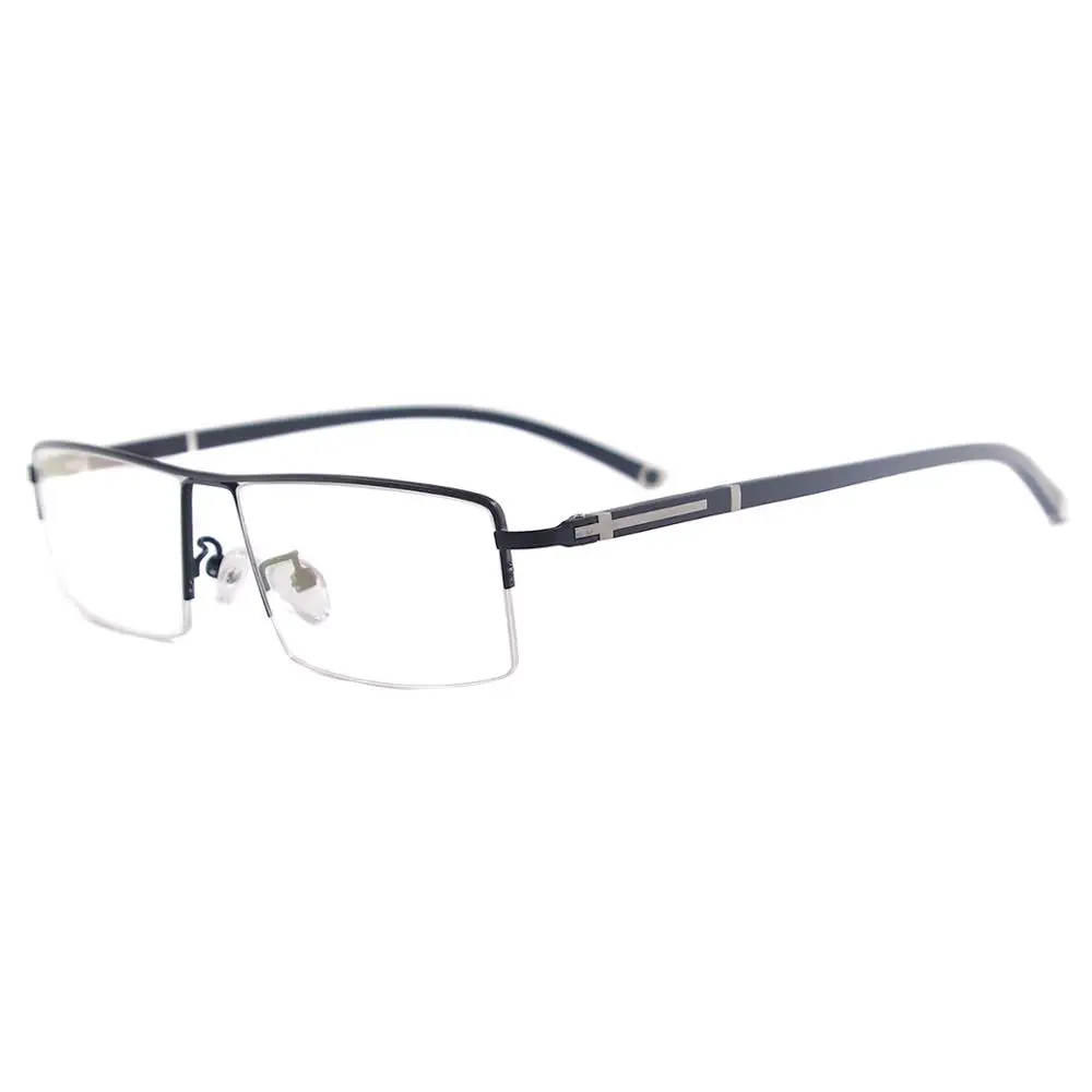 Metal Half Rim Rectangular Men Large Eyeglasses Frame Prescription ...