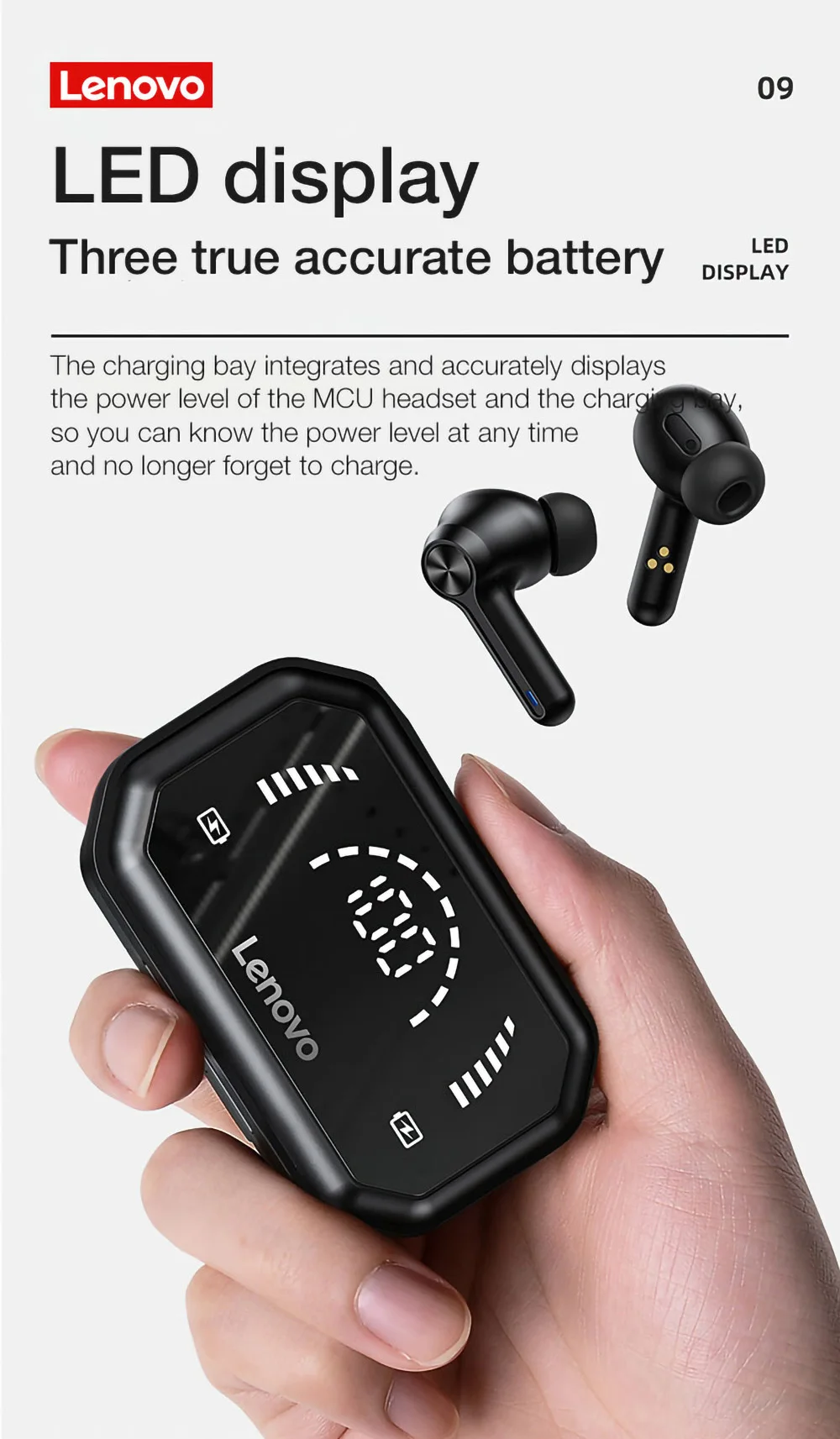 Lenovo Thinkplus LP3 Pro Bluetooth Earbuds with LED Display - Compro System