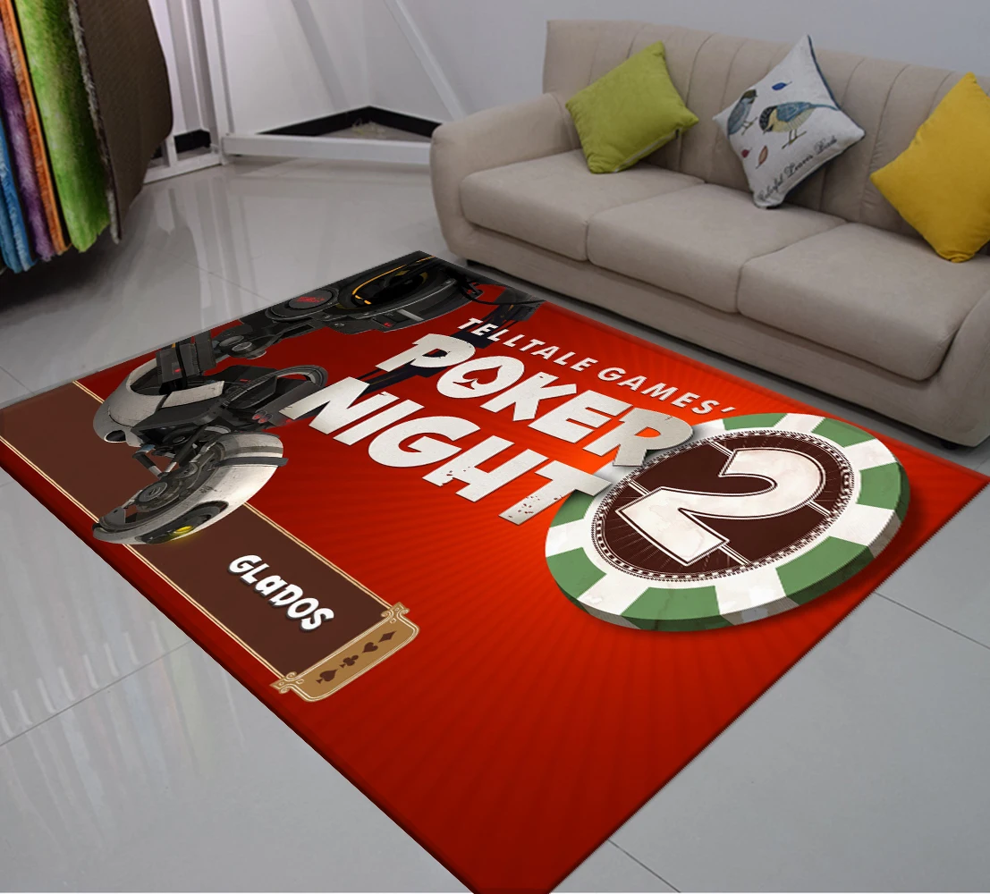 Poker Carpet Chips Chess Play Mat Rug 3d Print Red Background Outdoor ...