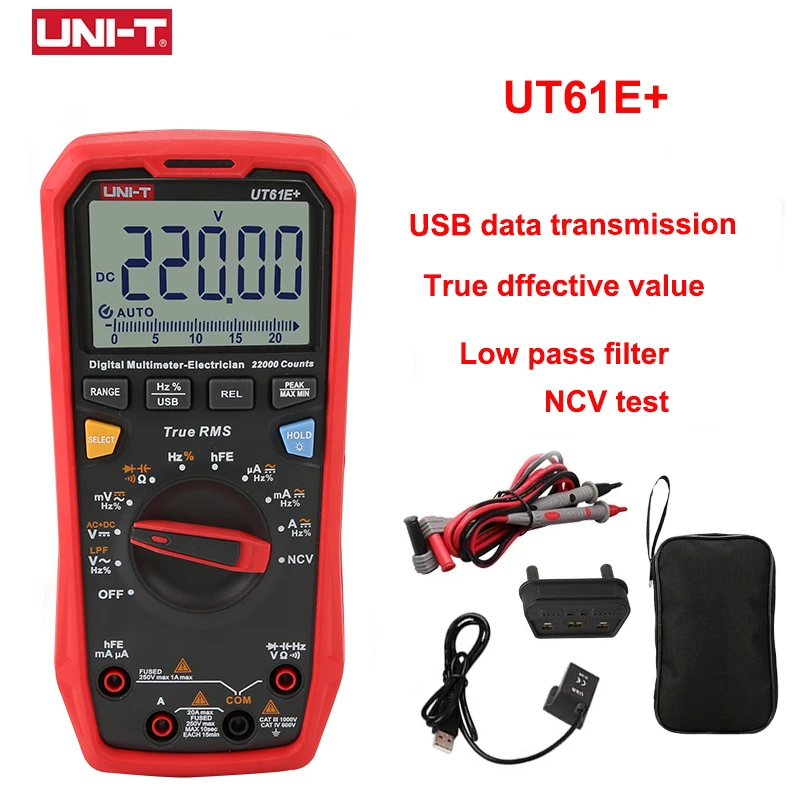 UNI-T UT61E Plus Series Digital Multimeter True RMS 1000V Auto Range Handheld Professional ...