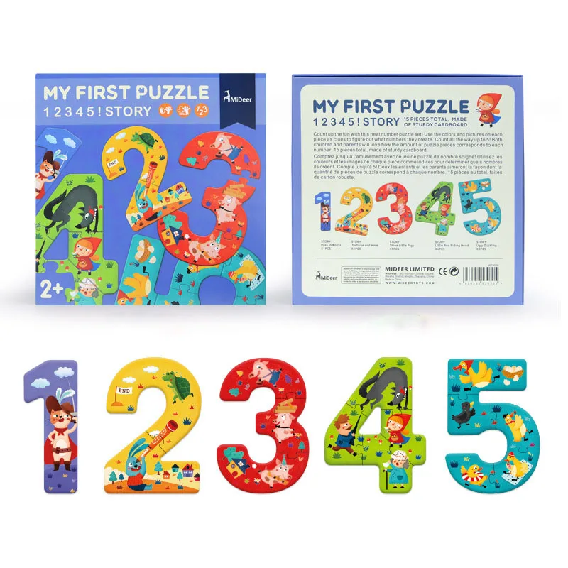 MiDeer Kids Educational toys Cardboard Digit My First Puzzle 12345 ...