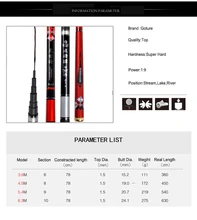 Goture 슈퍼 하드 1:9 파워 스트림 낚싯대 3.6m 3.9m 4.5m 5.4m 6.3m, 잉어 송어용 고 탄소 텔레스코픽 낚싯대|낚시대들| - AliExpress