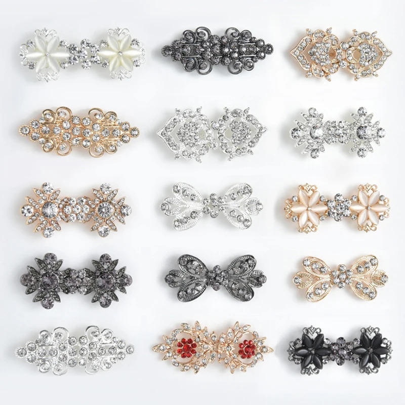 Retro Rhinestone Brooches Women S Cardigan Sweater Blouse Shawl Clips