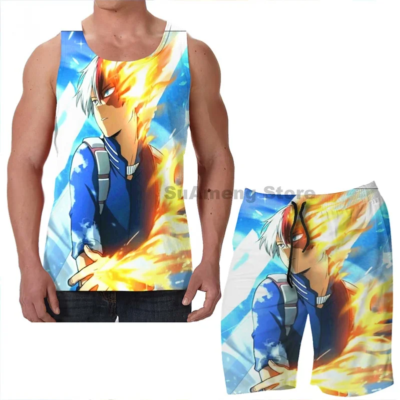Summer funny print men Tank Tops Women Todoroki Shoto men beach shorts ...