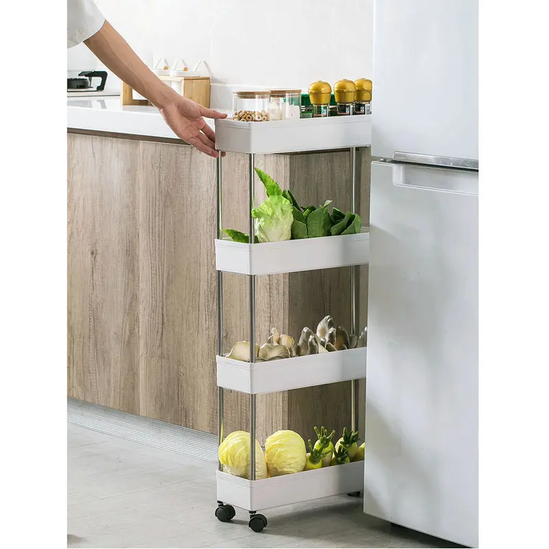 Movable Pinch Rack Kitchen Supplies Bathroom Floor Standing Gap Small ...