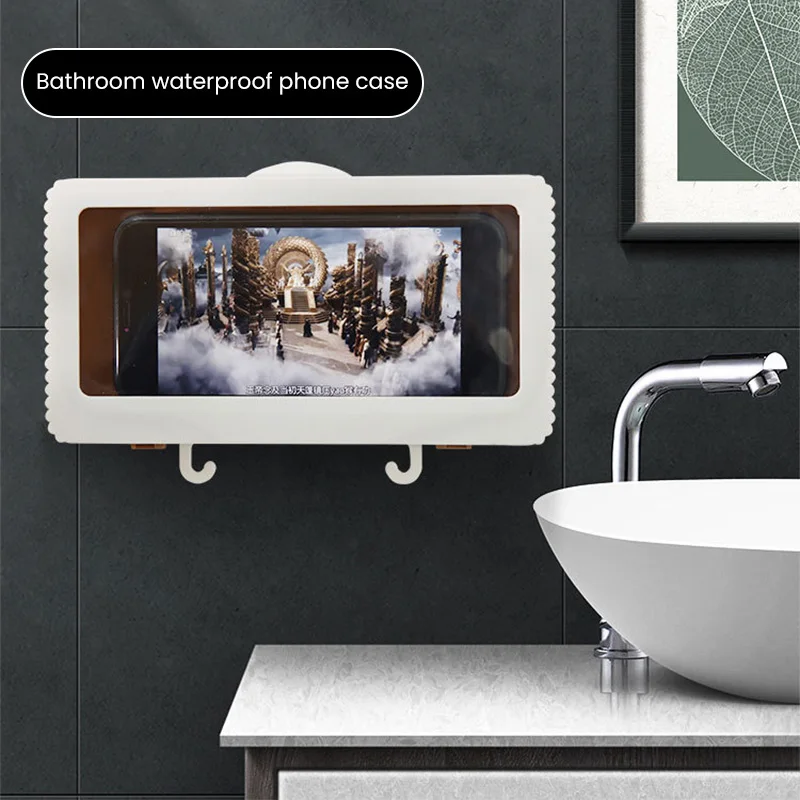 Phone Holder Waterproof Case Box Wall Mounted All Covered Mobile Phone ...
