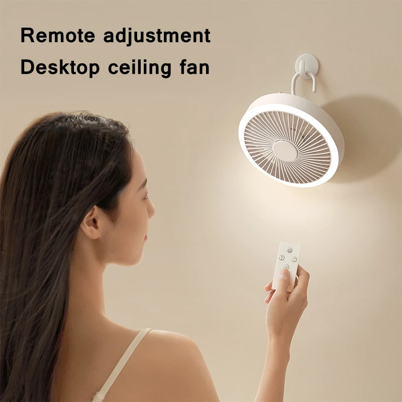 2000mAh USB Rechargeable Ceiling Fans with Remote Control 360° Rotation ...