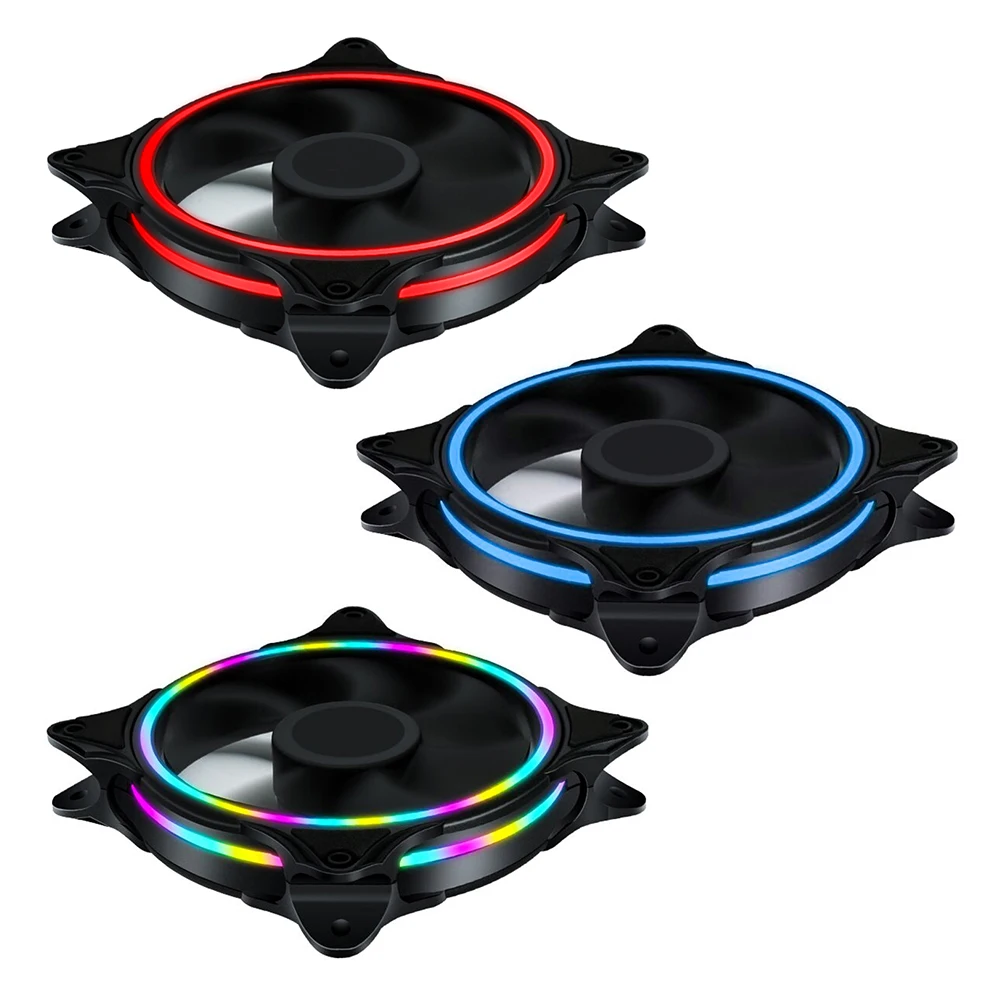 Generic 120mm Pc Professional Computer Case Fan Halo Triple-Ring Chis ...