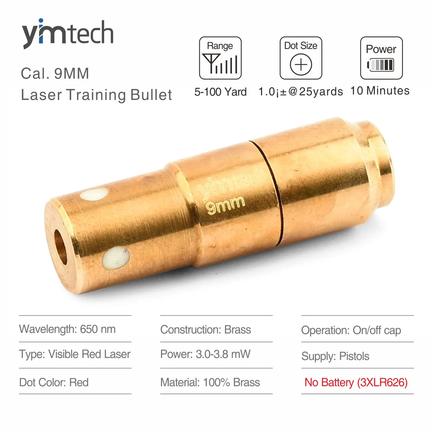 9x19mm-9mm-Luger-Laser-Training-Bullet-9mm-Para-Laser-Bullet-Laser ...