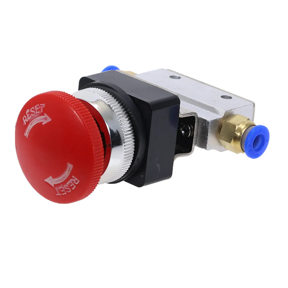 Red Emergency stop Button Self Lock 2 Position 3 Way Air Mechanical ...