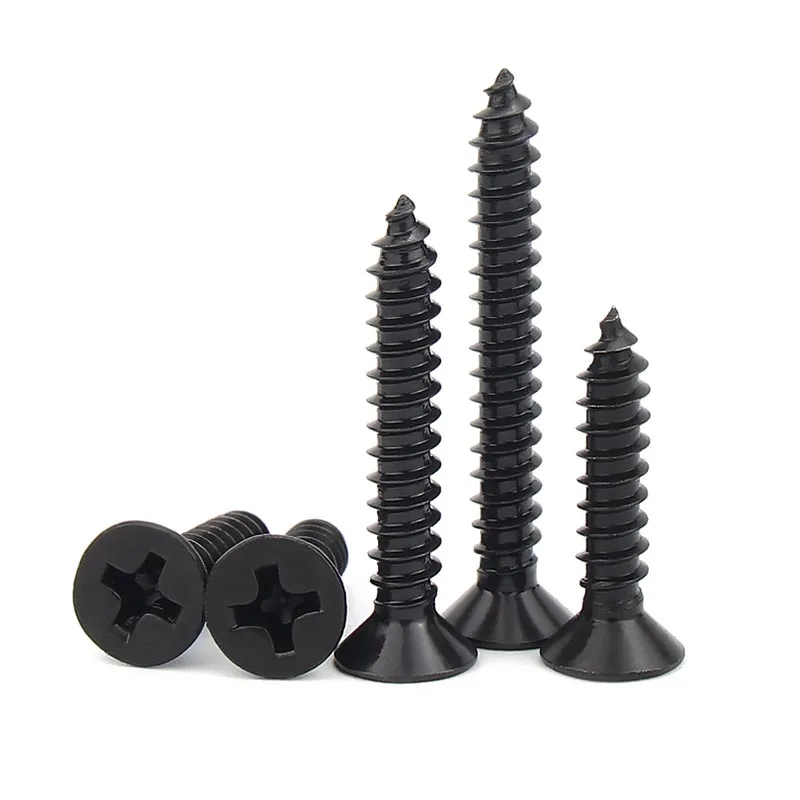10-100-Mini-Small-Black-304-Stainless-Steel-Cross-Phillips-Flat-Countersunk-Head-Self-Tapping ...