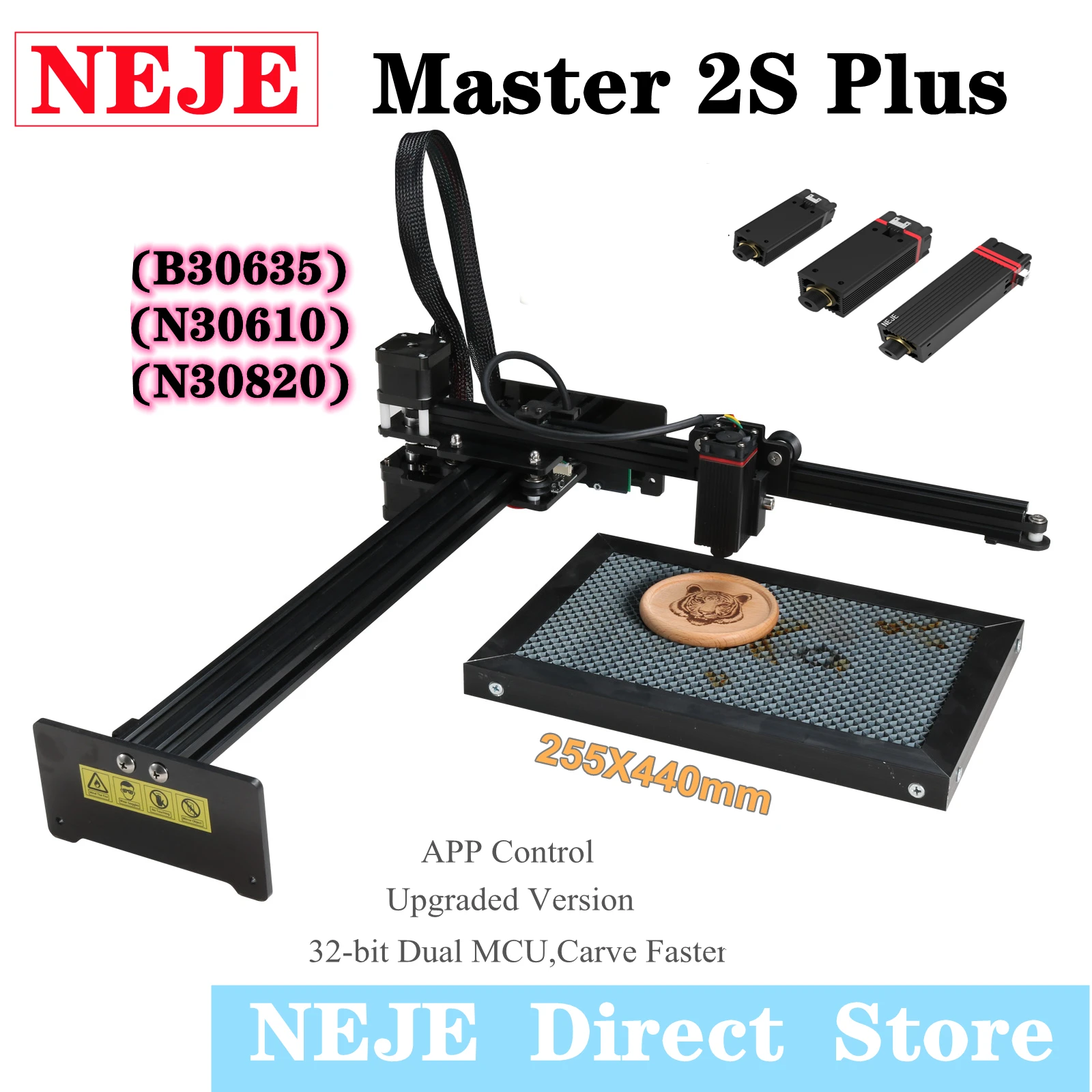 Neje Master 2s Plus 20w Cnc Laser Engraving Machine 32 Bit Dual Mcu ...