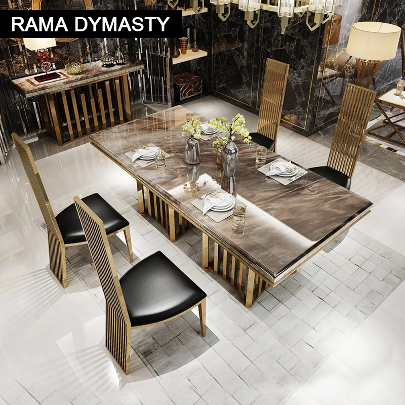 Rama Dymasty stainless steel Dining Room Set Home Furniture modern ...