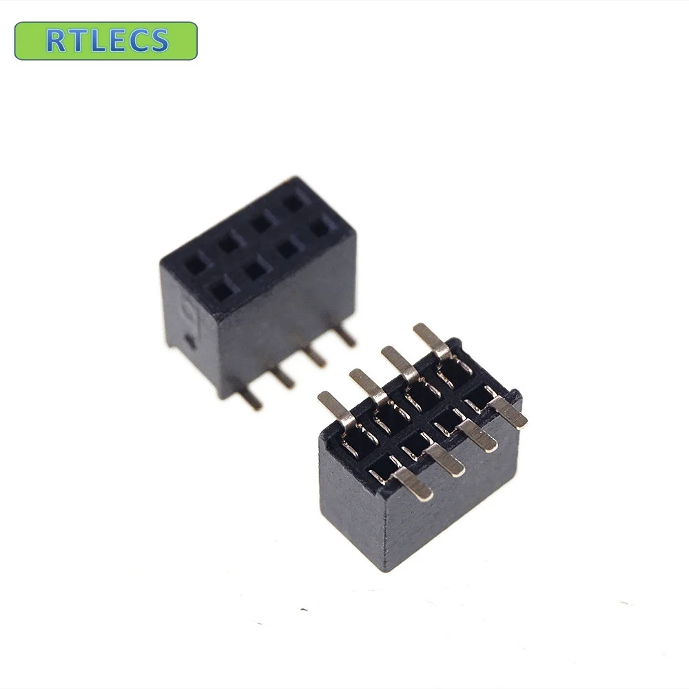 10pcs 2x4 P 8 pin 1.27mm Pitch Pin Header Female dual row SMT straight ...