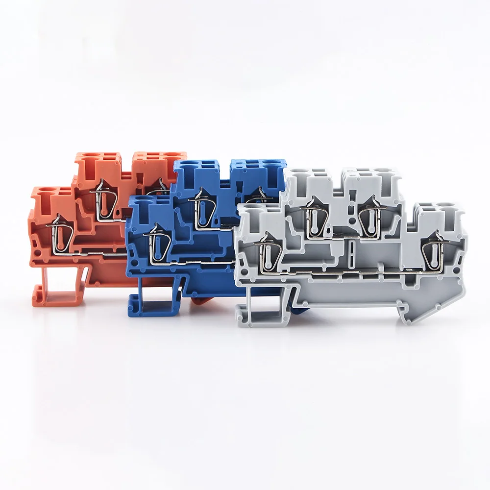 50pcs Din Rail Terminal Block STTB 2.5 Electrical Wire Connector Double ...