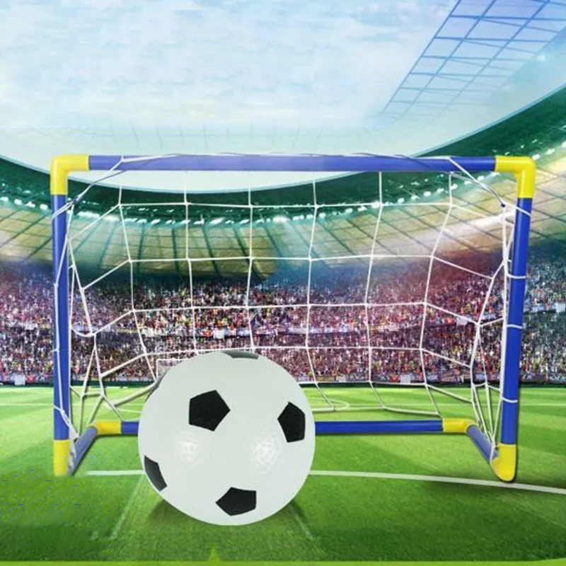 Folding-Mini-Football-Ball-Goal-Post-Net-Soccer-Ball-Net-Set-Pump-Kids ...