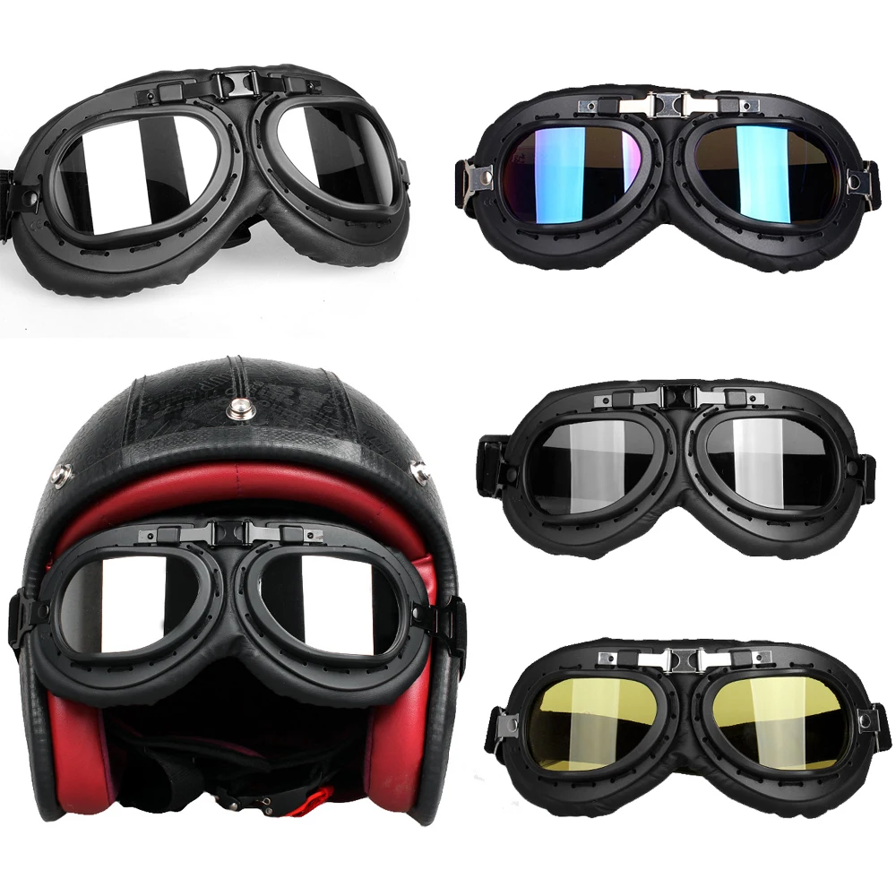 Retro Motorcycle Goggle WWII Vintage Retro Goggles Pilot Biker Cycling ...