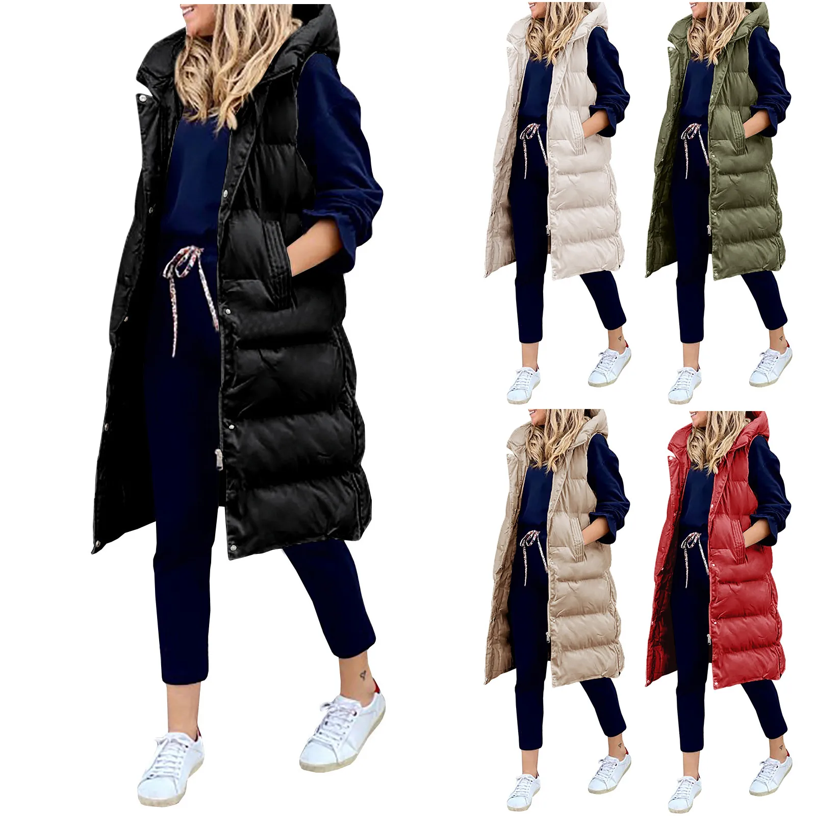 Women-s-Long-Winter-Coat-Vest-With-Hood-Sleeveless-Warm-Down-Coat-With ...