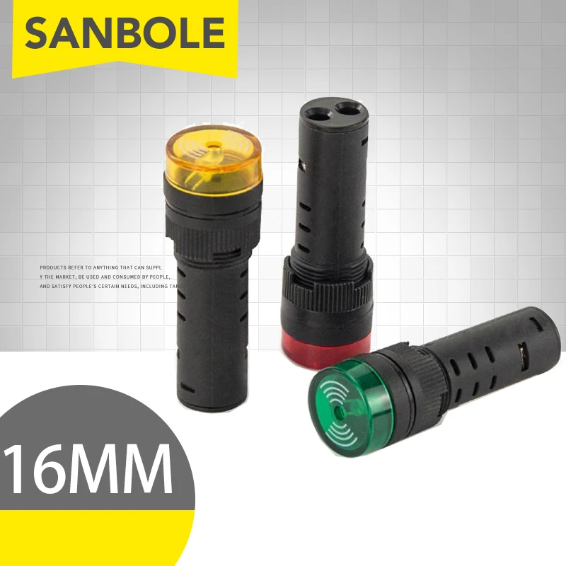 AD16-16SM-Panel-Mount-16mm-LED-flash-Alarm-Indicator-buzzer-12V-24V ...