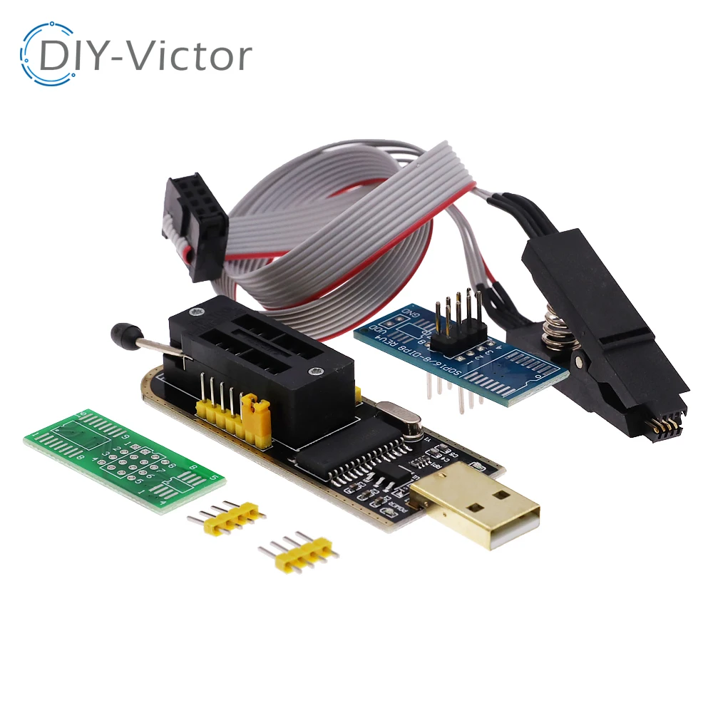 CH341 CH341A USB programmer with SOP8 SOP8 SOP Test Clip IC socket ...