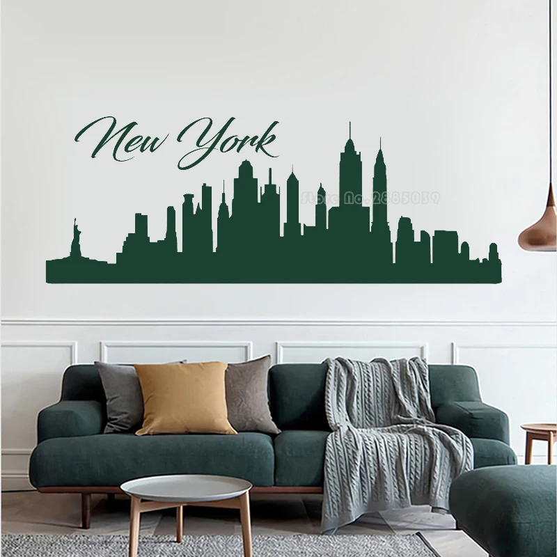 New York Skyline Silhouette Wall Decal