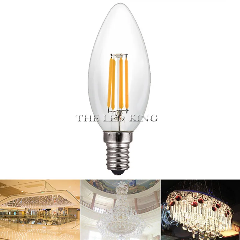 Led Filament Chip E14 E27 220v Dimmable Edison Candle Light Bulb 2w 4w ...