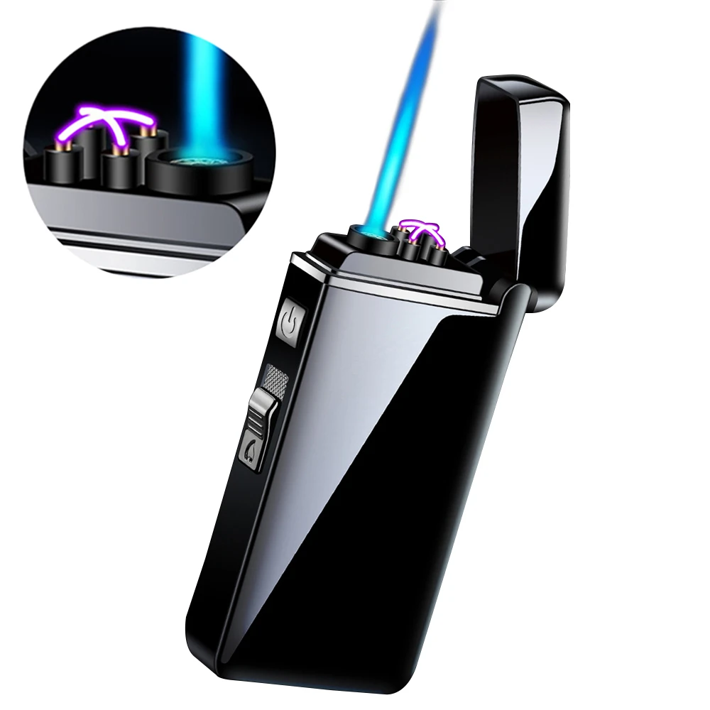 2-in-1-Dual-Plasma-Arc-Lighter-Portable-Metal-Jet-Strong-Flame-Lighter ...