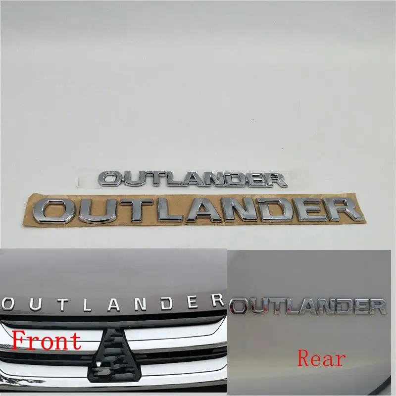 For Mitsubishi Outlander Front Bonnet Emblem Rear Trunk Tailgate Logo ...