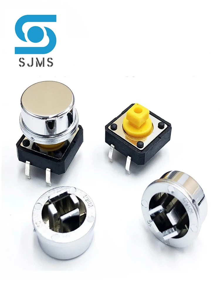 10pcs A24 Silver Switch Cap + B3F 4055 12*12*7.3 mm Tactile Push Button ...