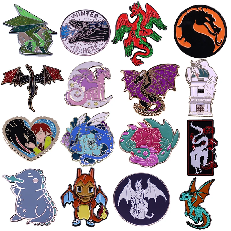 Fantasy-Animal-Dragons-Brooch-Dragon-Enamel-Pin-Badge-Jewelry-Toothless ...