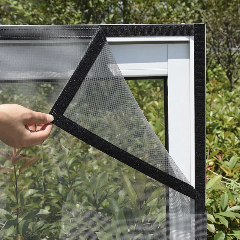 Custom finished anti-mosquito window screen Velcro self-adhesive window ...