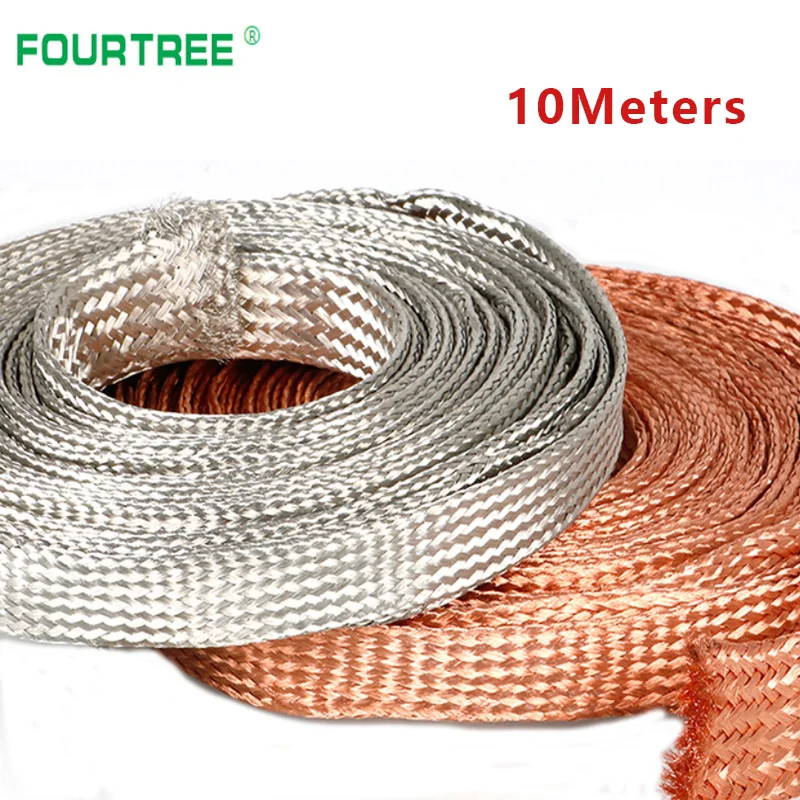 10Meters-Pure-Copper-Tinned-Bare-Ground-Braid-Lead-Wire-Metal-Sheath ...