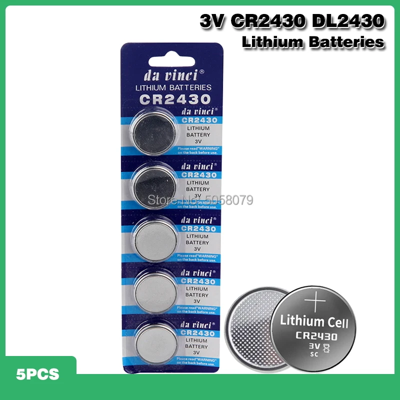 5pcs/pack CR2430 Button Batteries DL2430 BR2430 KL2430 Cell Coin ...